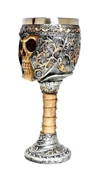 Ossuary Style Skeletal Skull Wine Goblet Bones Skull Armor Cup - Orcsk ...